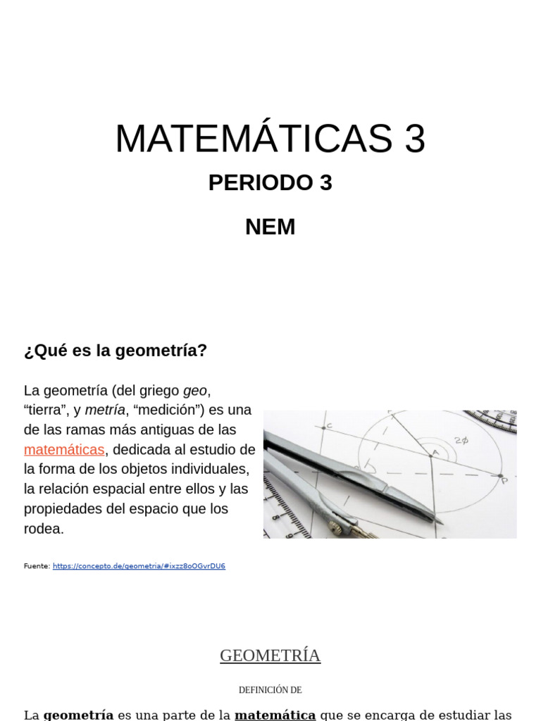 MATEMÀTICAS PERIODO 3 NEM | PDF | Geometría | Zona