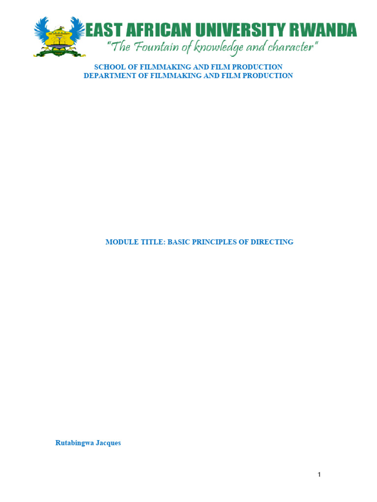 Basic Prenciples of Directing Handout 025 | PDF | Body Language ...