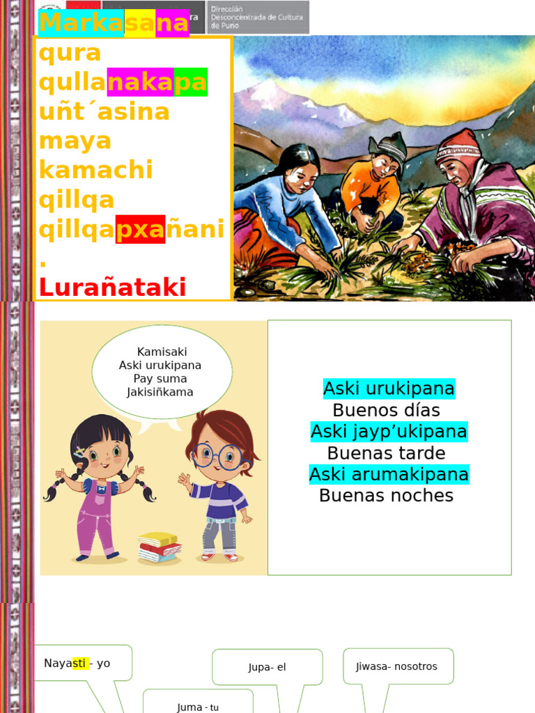 Vocabulario Aymara y Frases Comunes | PDF