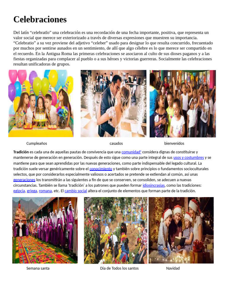 Celebraciones y Tradiciones Culturales | PDF | Tradiciones