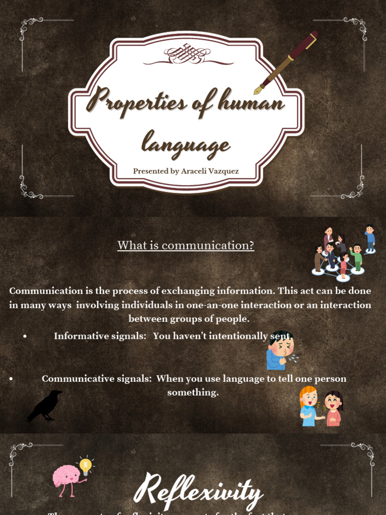 Properties of Human Language | PDF | Communication | Learning