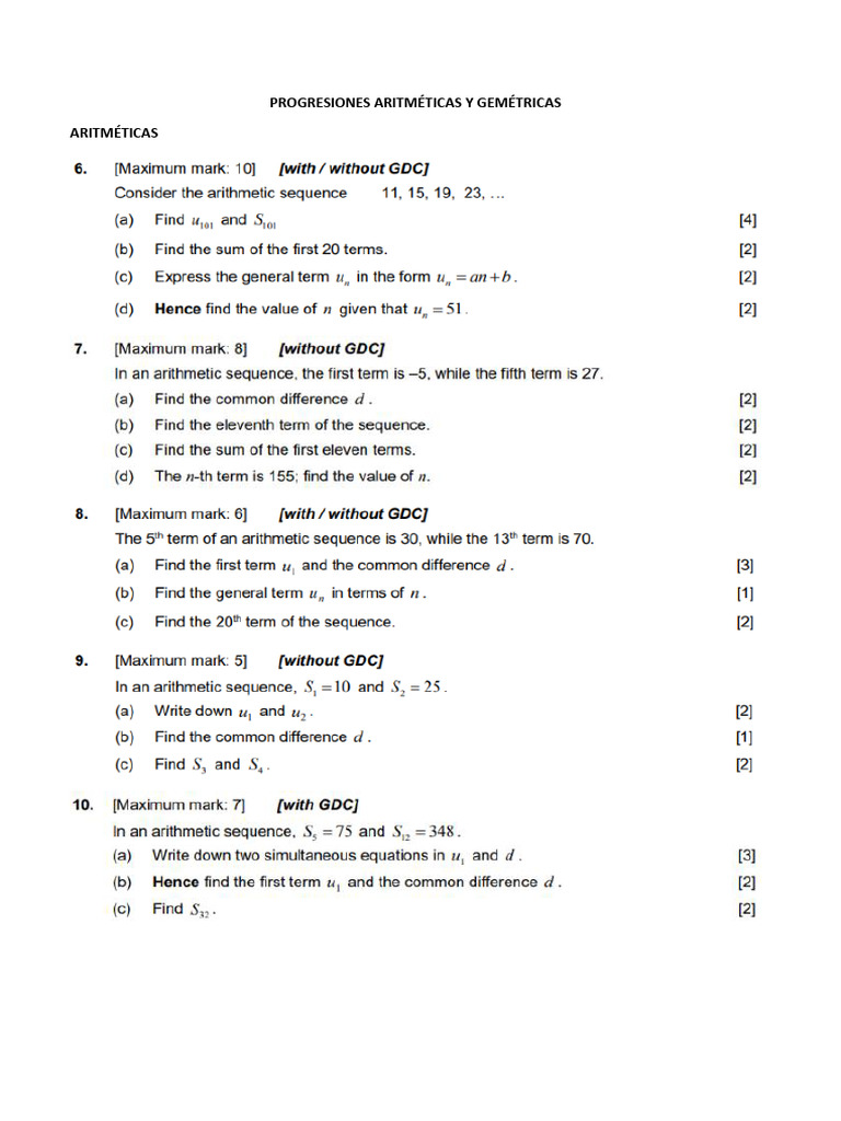 Material de Estudio de Progresiones | PDF