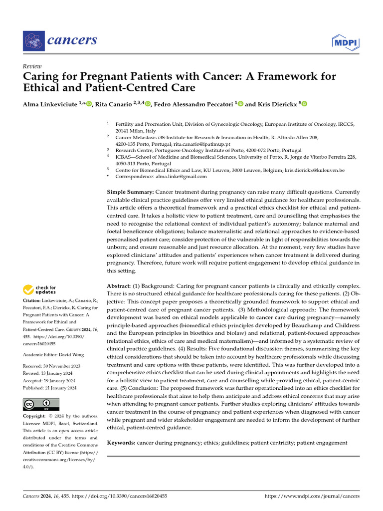 Ethical Care for Pregnant Cancer Patients | PDF | Pregnancy | Autonomy