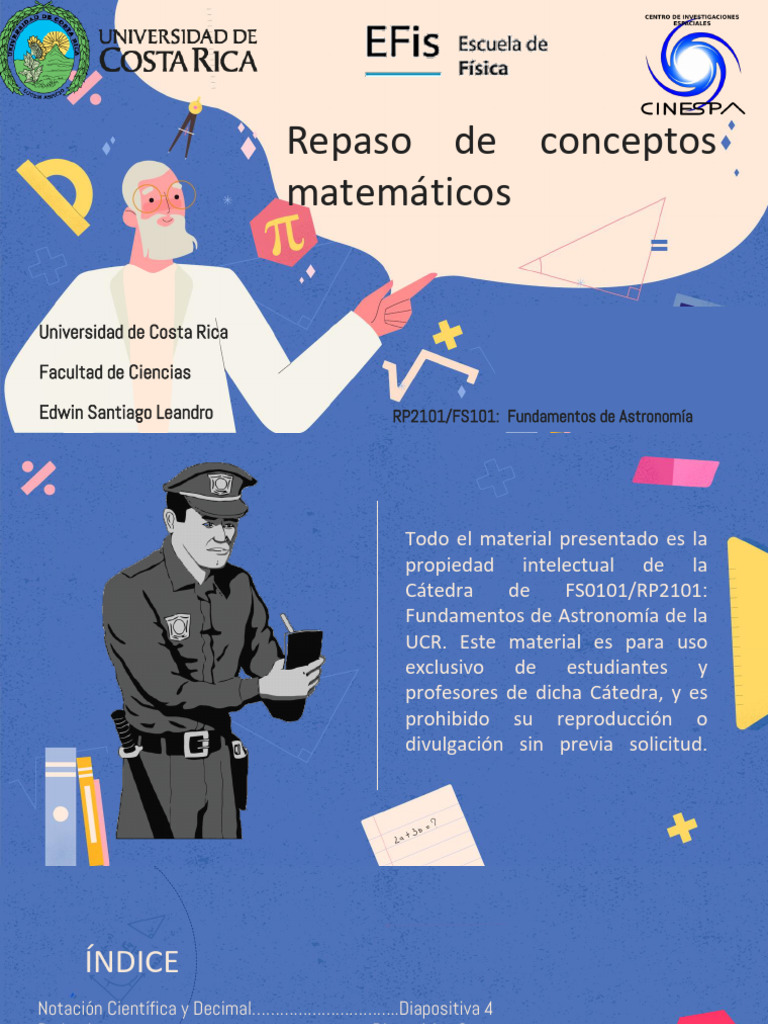 Repaso de Conceptos Matemaì - Ticos | PDF | Ecuaciones | Unidad Astronómica