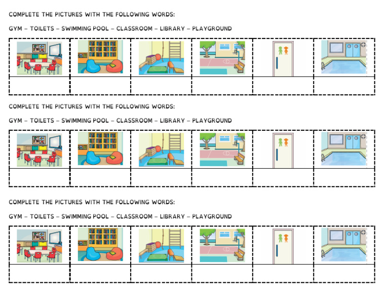 Picture Dictionary (Places at School) 9 Copias A Color | PDF