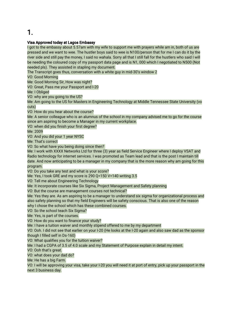 Compiled Visa Transcript Part 11 - Up to Pg 331 | PDF