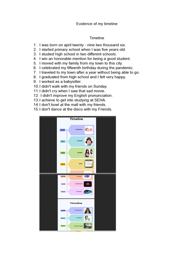 Evidence of My Timeline | PDF
