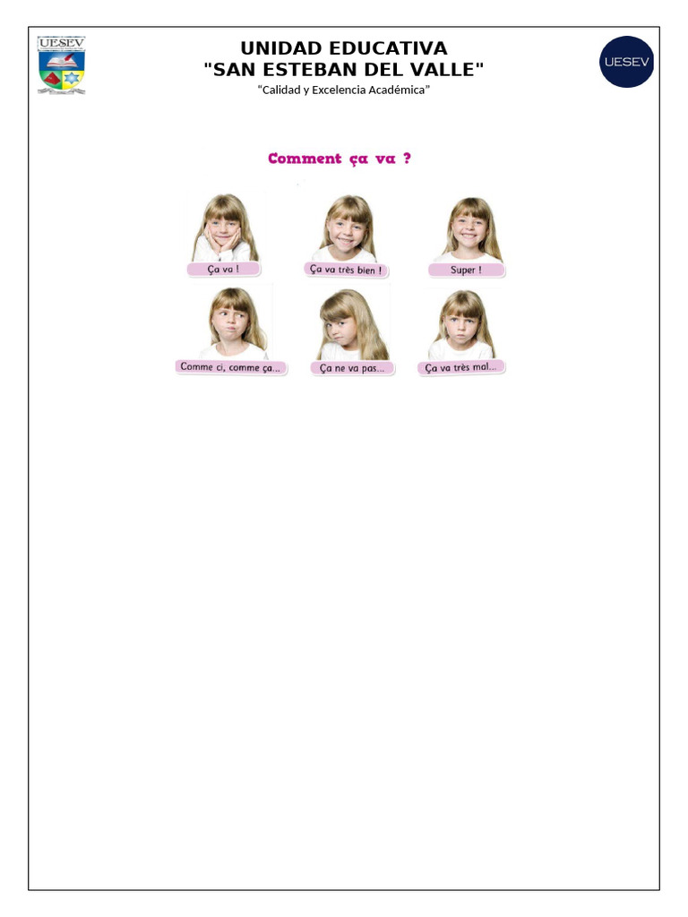 Francés 6to Comment Ça Va | PDF