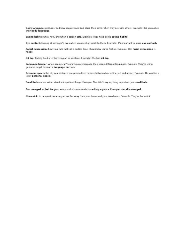 Intermedio 2 - Vocabulary 2 | PDF