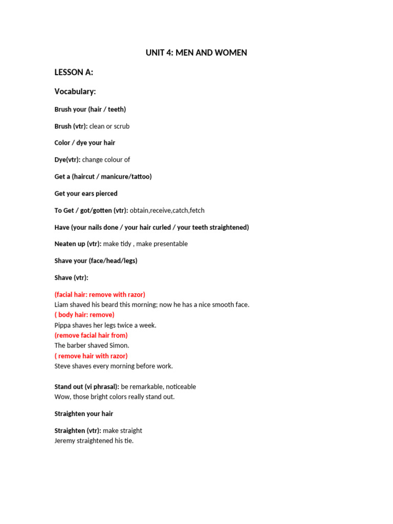 Intermedio 2 - Vocabulary | PDF