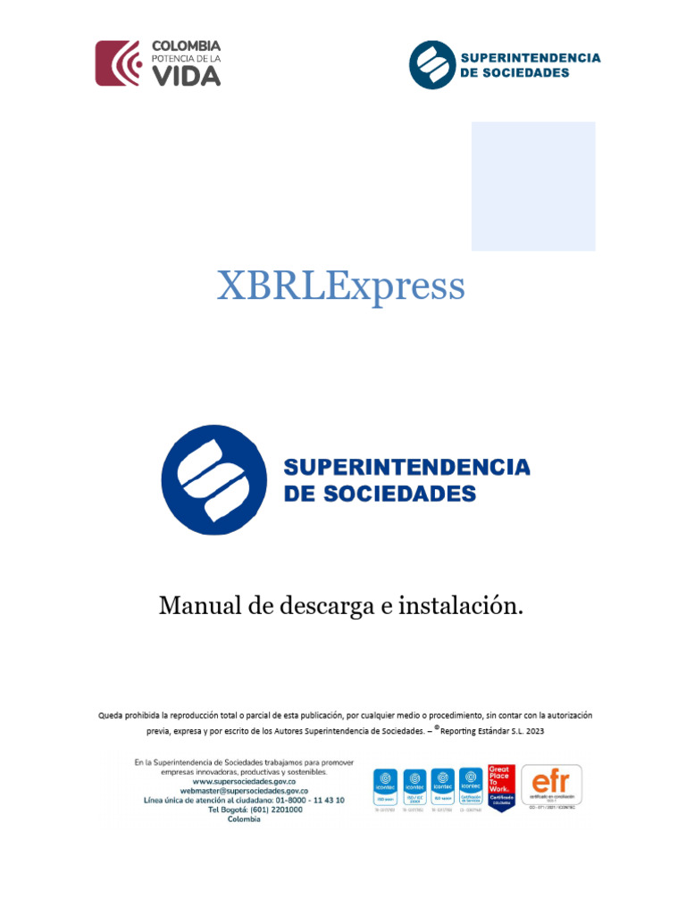 Manual de Descarga e Instalación XBRL Express | PDF | Archivo de computadora | Programa de ...