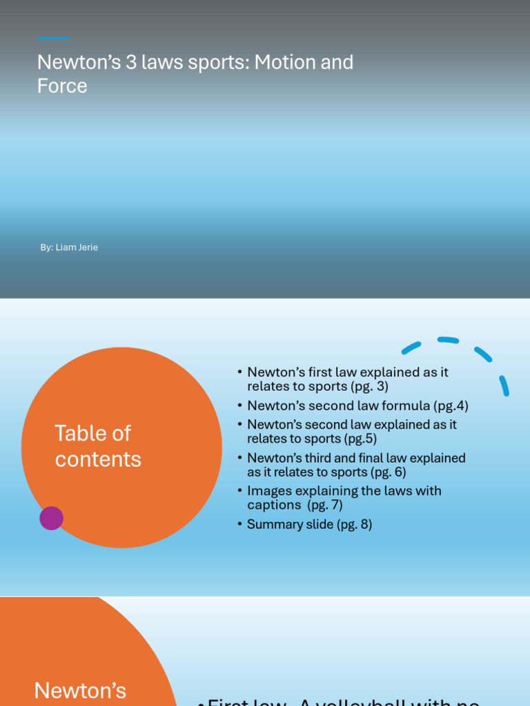 Newton's 3 Laws Sports Science Powerpoint Choice Board | PDF