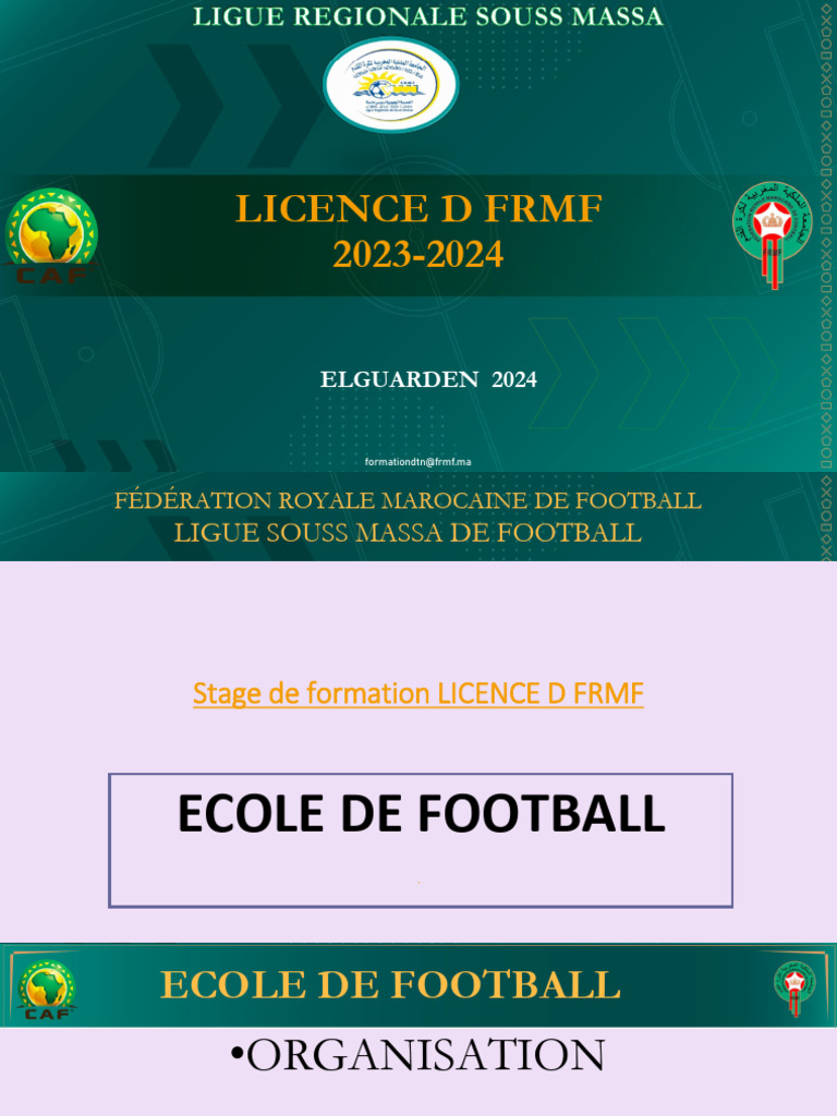 Formation Licence D FRMF 2023-2024 | PDF | Football | Pédagogie