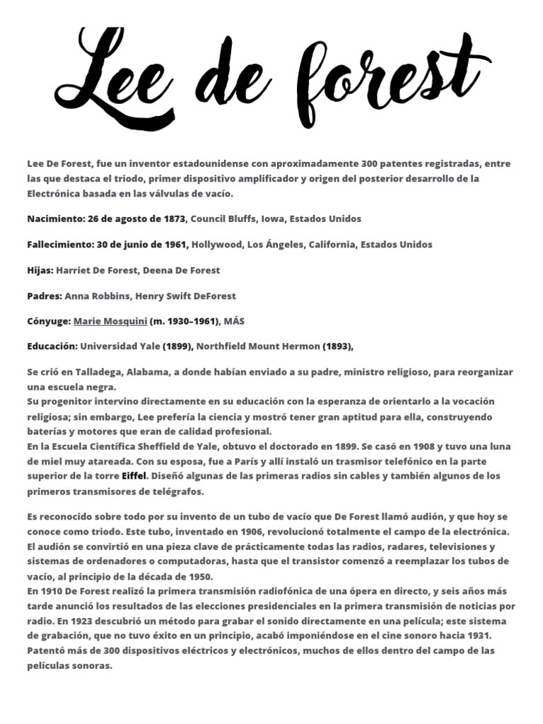 Lee de Forest | PDF