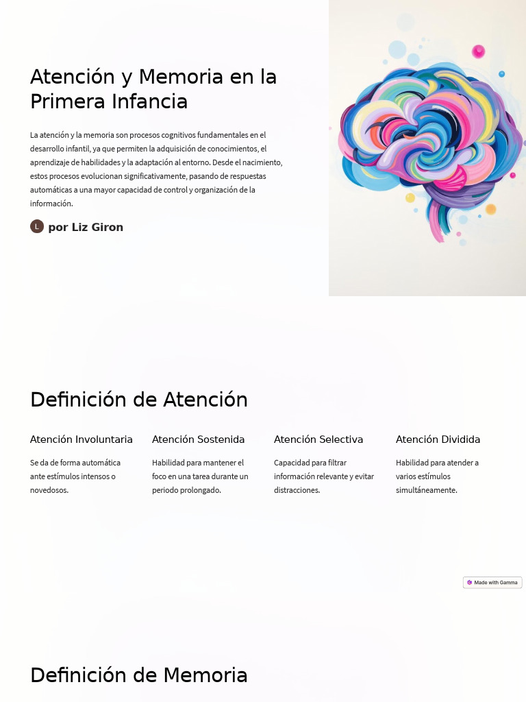 Atención y Memoria en la Infancia | PDF | Atención | Memoria