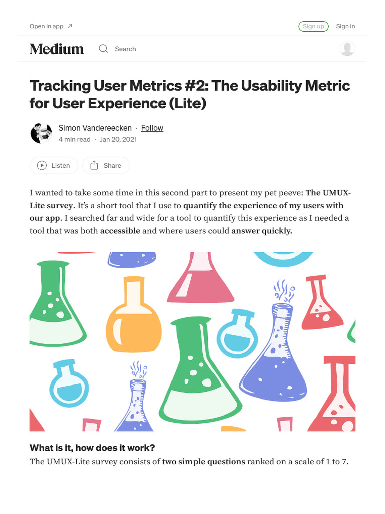 Tracking User Metrics #2 - The Usability Metric For User Experience (Lite) - by Simon ...