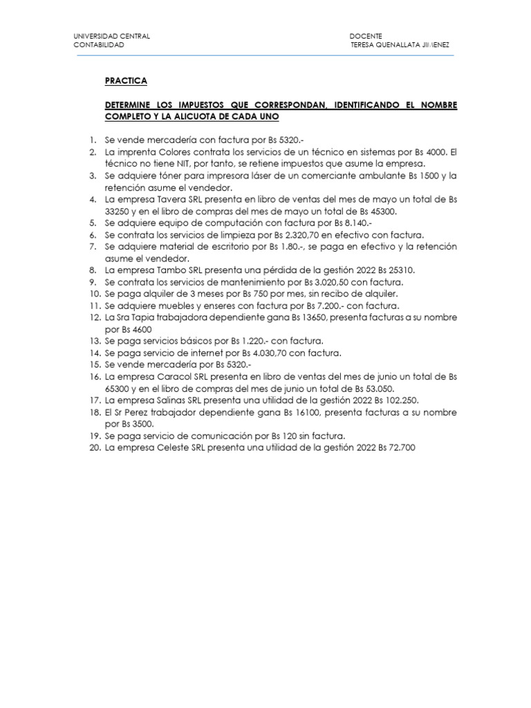 Practica Iva It Iue Retenc, RC Iva | PDF