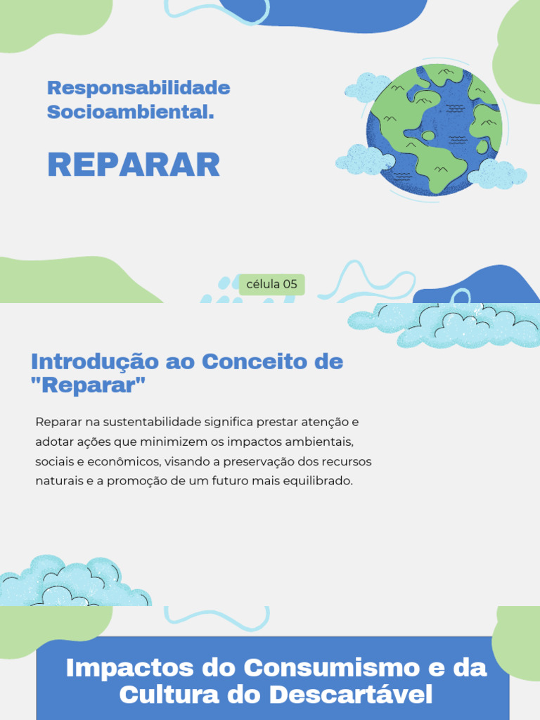 Blue and Green Illustrated Environmental Sustainability Presentation PDF | PDF | Desperdício ...