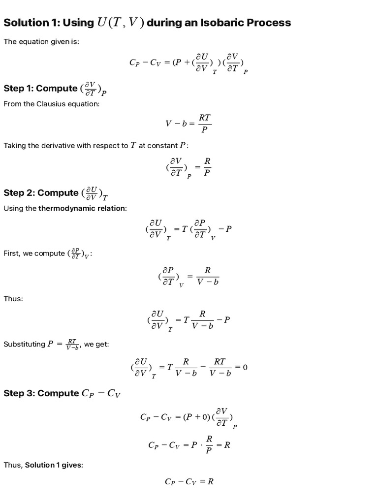 Isobaric Process Thermodynamics Explained | PDF | Theoretical Physics ...