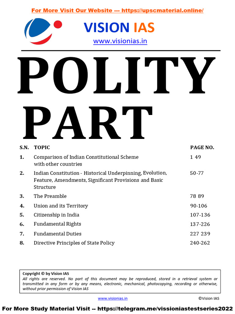 22.) Polity Part-1 (Vision-2021) | PDF | Constitution | Rule Of Law