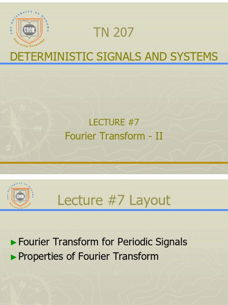 TN 223 lecture 7 | PDF | Spectral Density | Fourier Transform