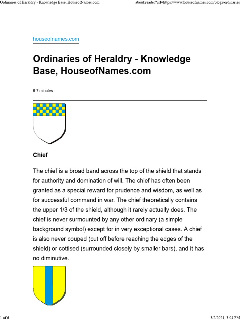 Understanding Heraldic Ordinaries | PDF | Heraldry | Symbols