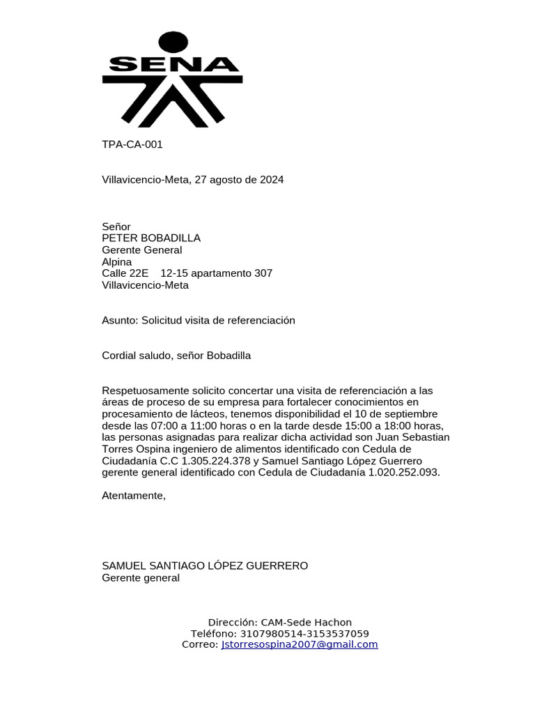 1ejemplo Carta GTC 185 | PDF