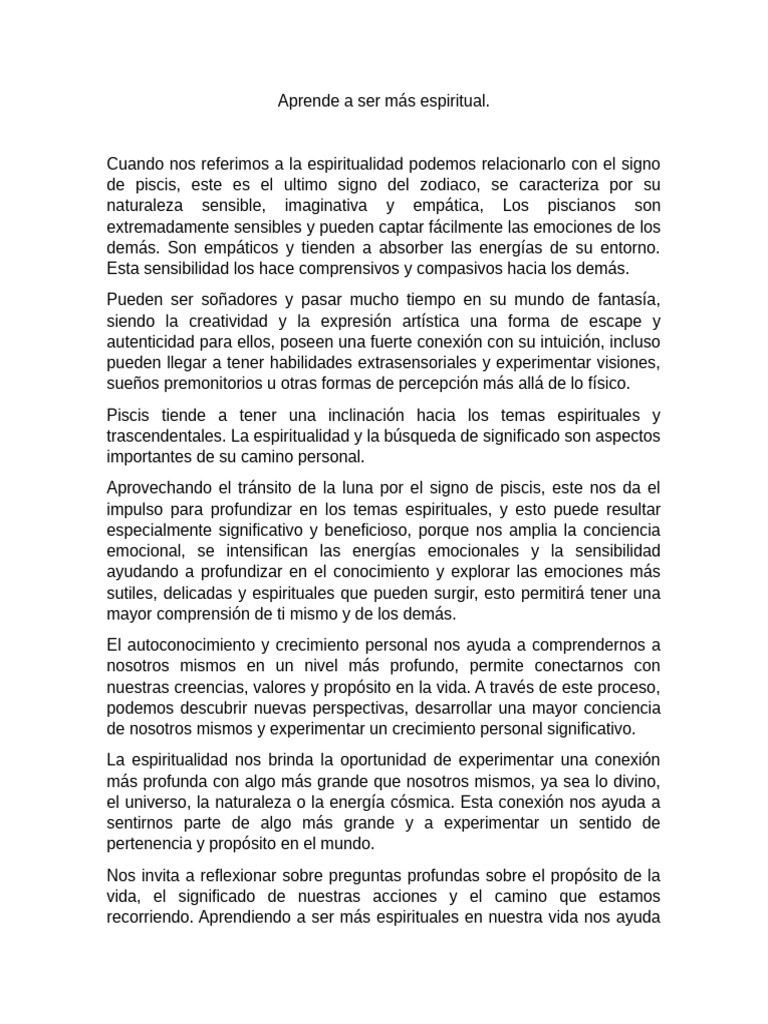 Aprende A Ser Más Espiritual | PDF | Las emociones | Meditación