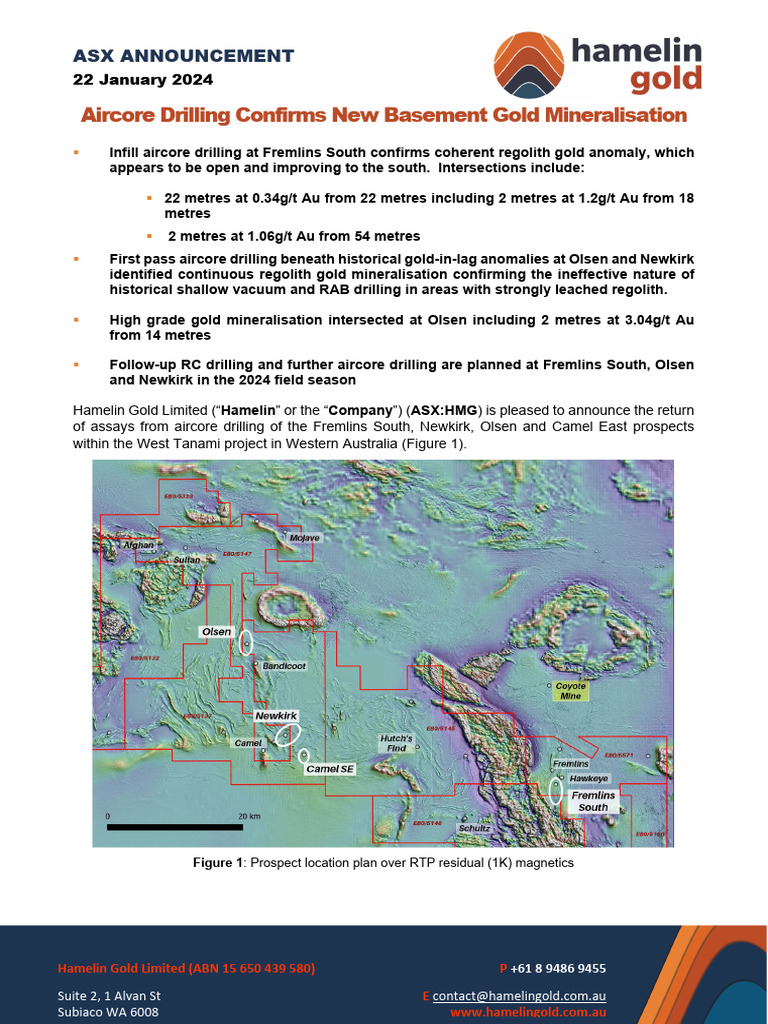 Aircore Drilling Confirms New Basement Gold Mineralisation | PDF ...