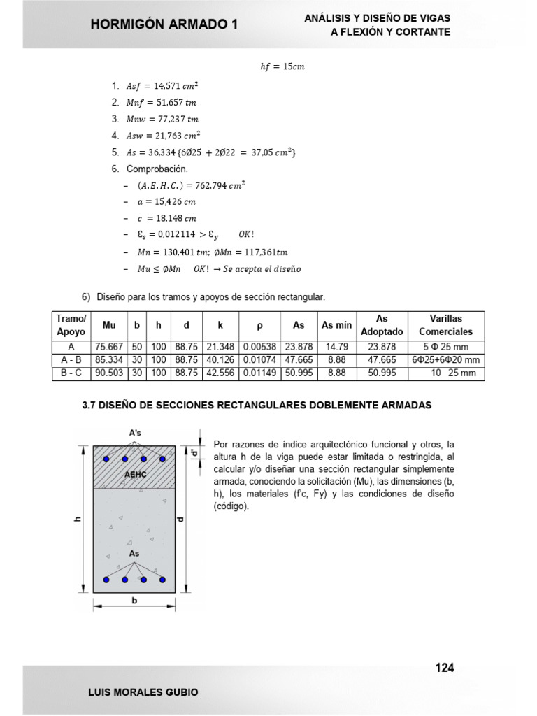 Unidad 3-Diseño de Vigas Doblemente Armadas | PDF | Viga (Estructura) | Doblar