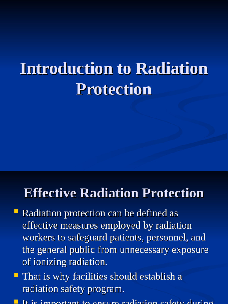 Intro To Radiationprotection and Dose Limits | PDF | Electromagnetic Radiation | Ionizing Radiation