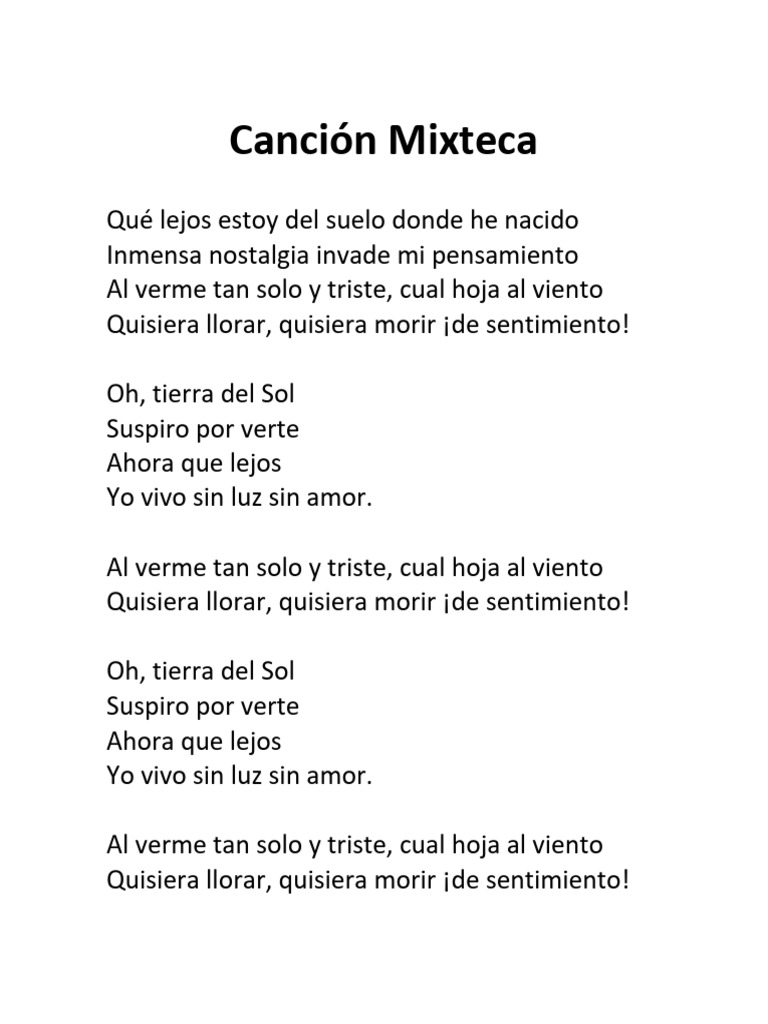 Canción Mixteca | PDF