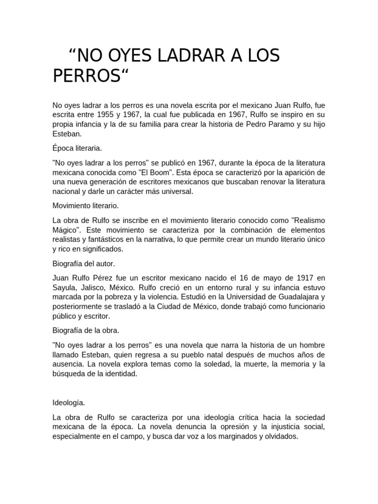 Ali No Oyes Ladrar A Los Perros | PDF | Novelas | México