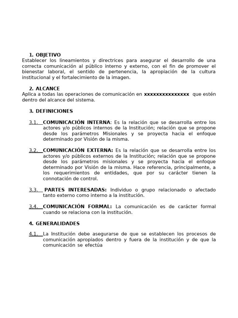 Procedimiento de Comunicacion Interna | PDF | Publicidad | Comunicación
