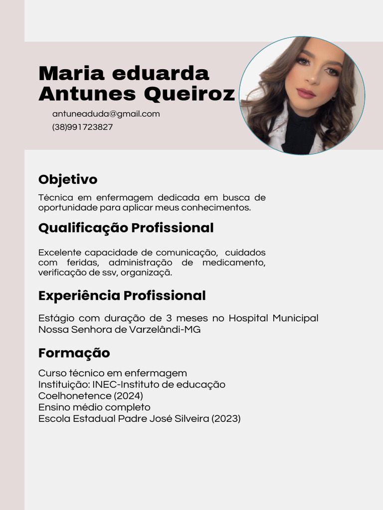 Currículo de Maria Eduarda | PDF