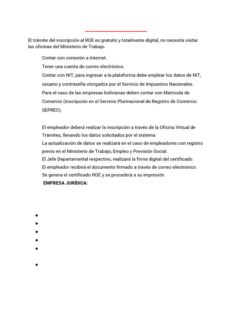 Registro Del ROE | PDF