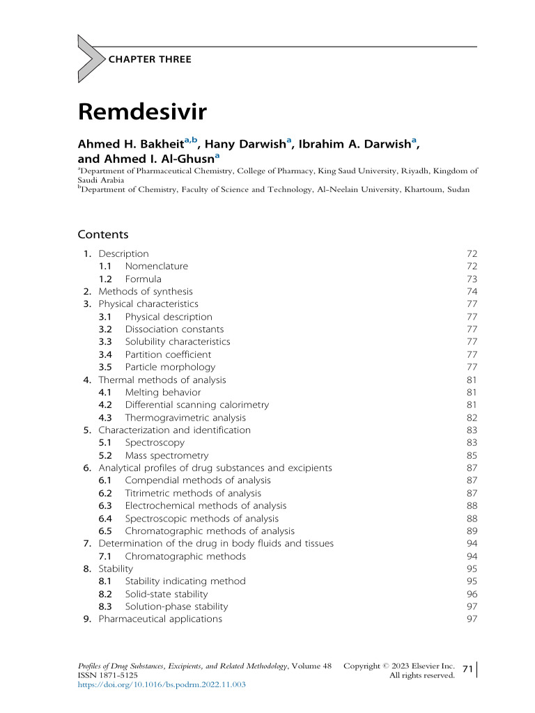 Chapter-Three---Remde_2023_Profiles-of-Drug-Substances--Excipients-and-Relat | PDF ...