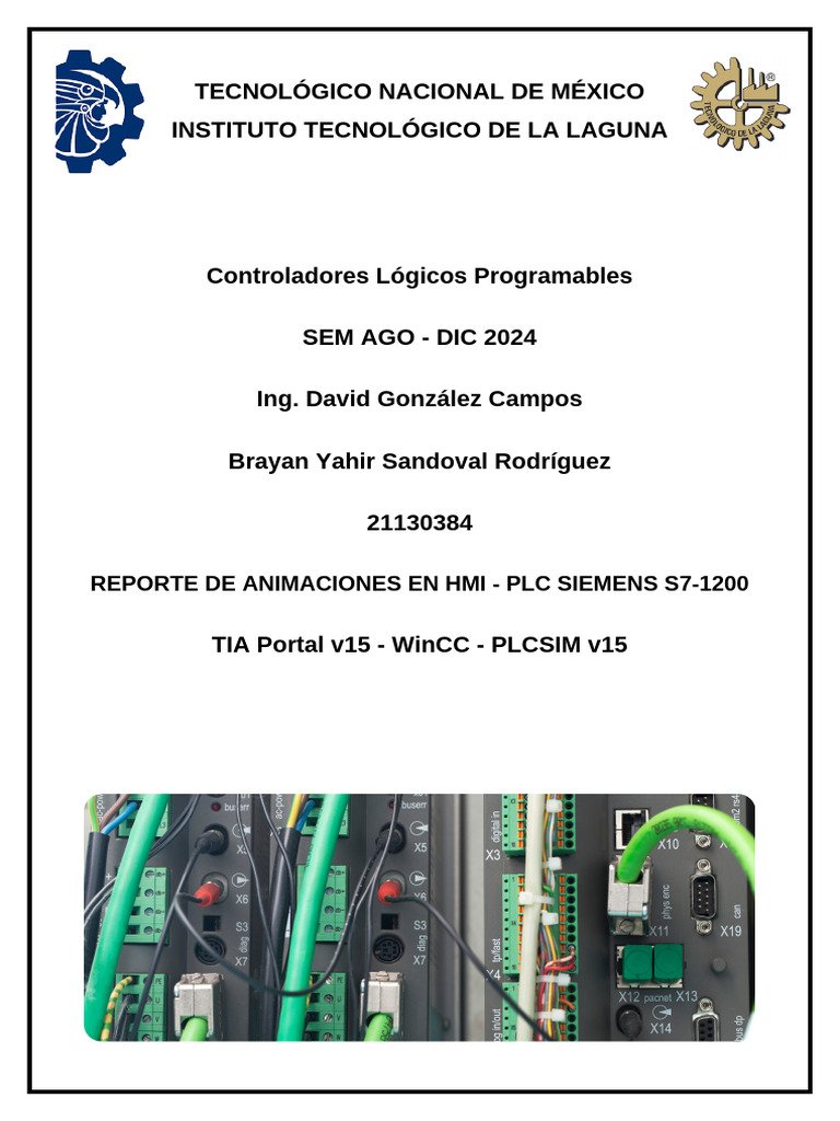 Reporte de Animaciones en HMI - PLC2024 | PDF | Ventana (informática) | Controlador lógico ...