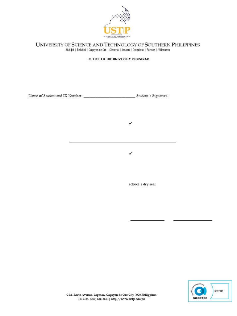 USTP Enrollment Process for New Students | PDF | Access Control