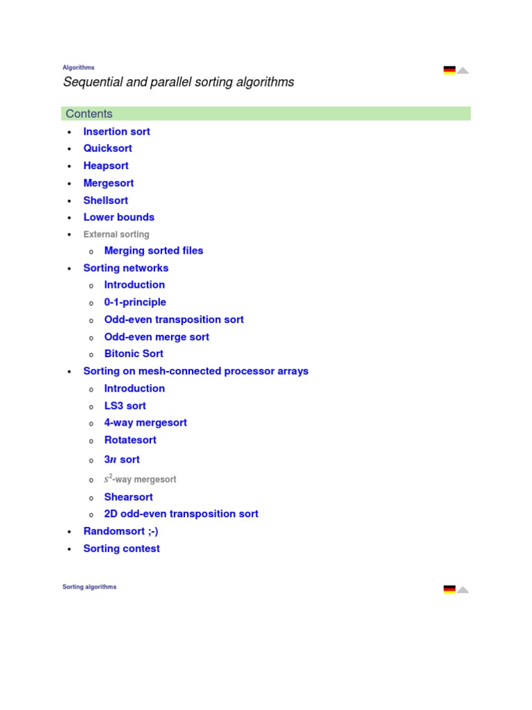 Sequential And Parallel Sorting Algorithms Pdf Time Complexity 3655