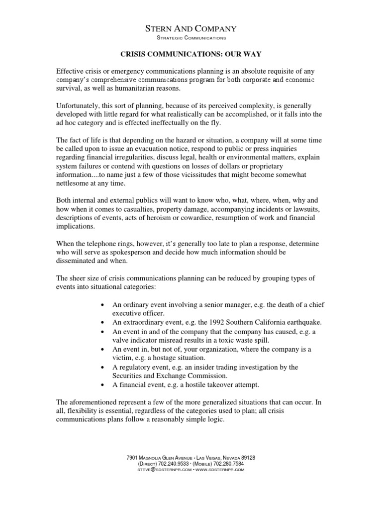 Crisis Communications Planning Guide | PDF | Expert | Crisis Management