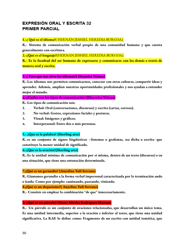 Expresión Oral y Escrita 32 | PDF | Comunicación | Lengua española