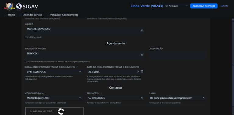 Passaporte A11 - SIGAV - Sistema de Gestão de Agendamentos e Validações ...