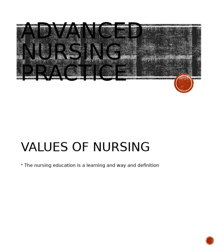 Values in Advanced Nursing Practice | PDF