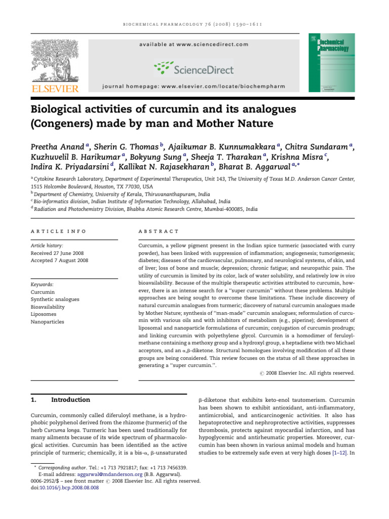 2020 Biological activities of curcumin and its analogues (Congeners ...