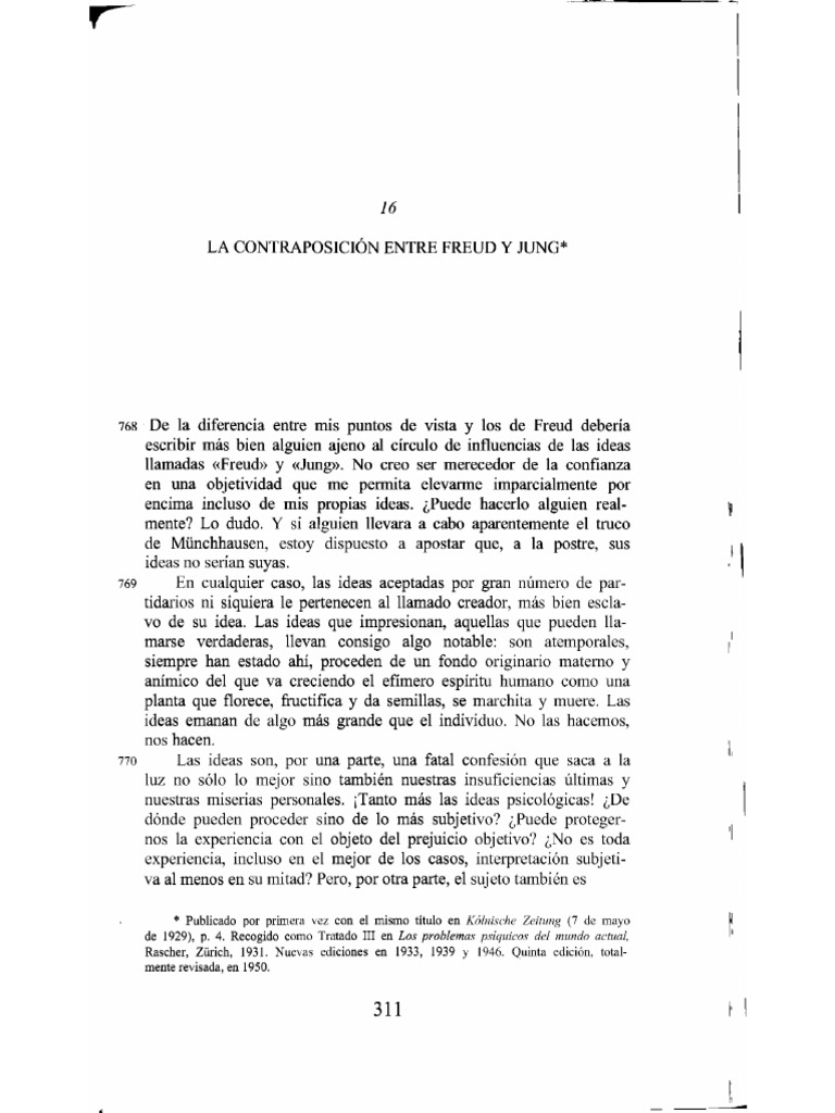 La Contraposición Entre Freud y Jung | PDF
