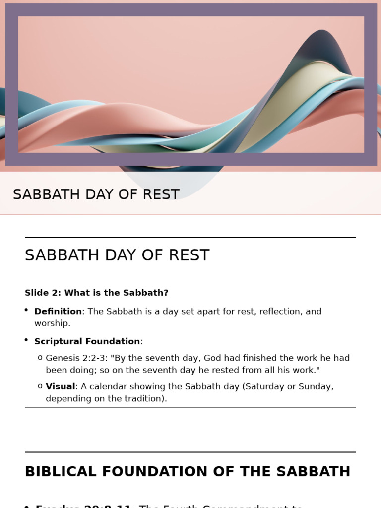 Sabbath Day of Rest | PDF