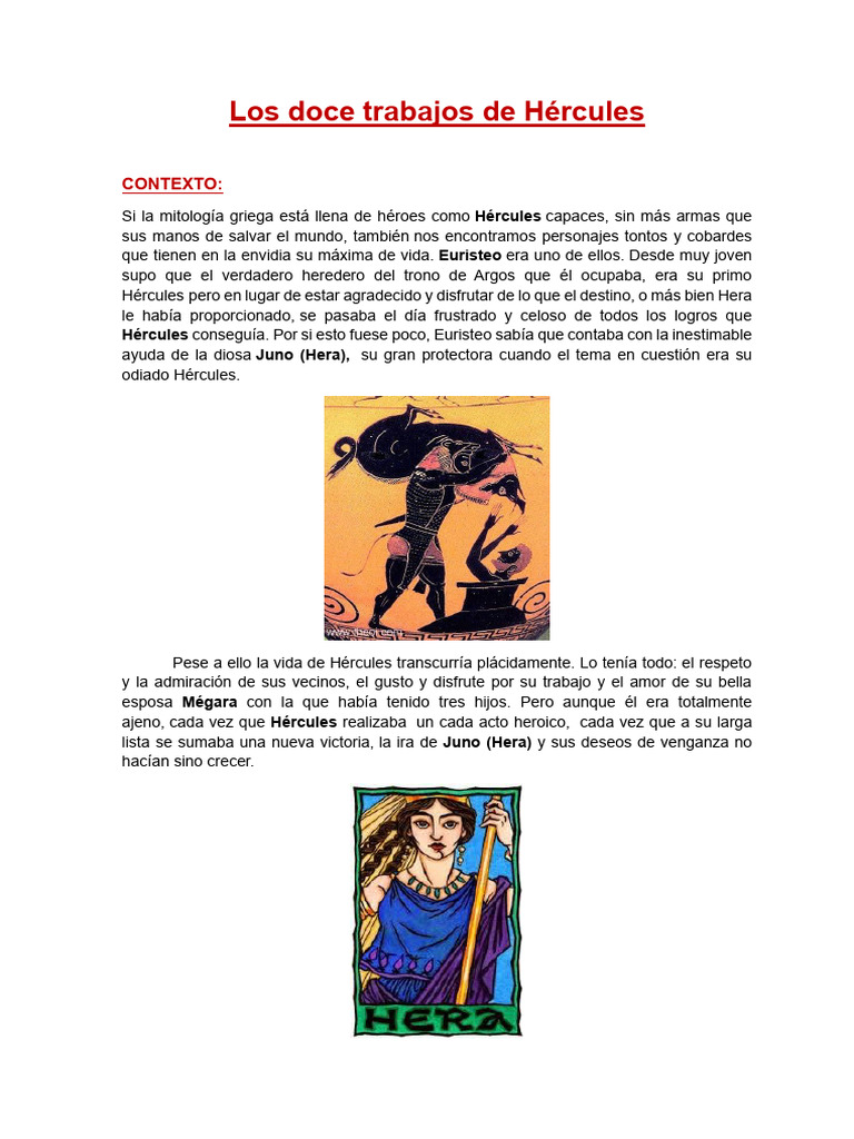 Los 12 Trabajos de Hércules | PDF | Hera