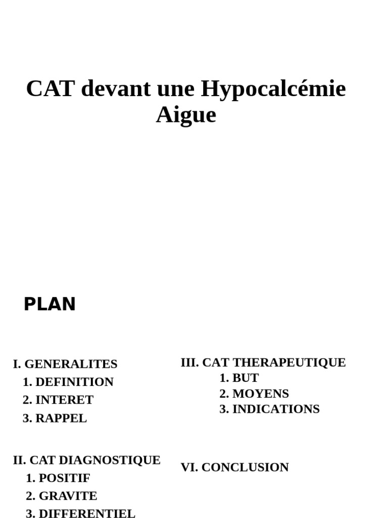 Gestion de l'Hypocalcémie Aiguë | PDF | Calcium | Maladies et troubles