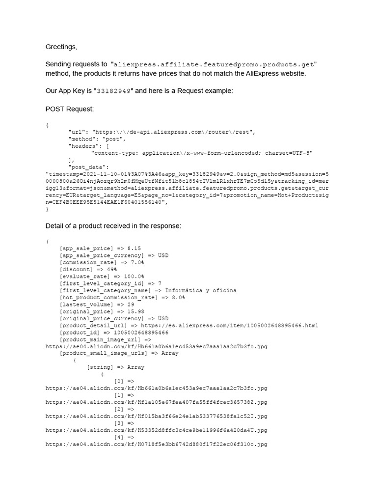 API Price Discrepancies with AliExpress | PDF | Mac Os | Personal Computers